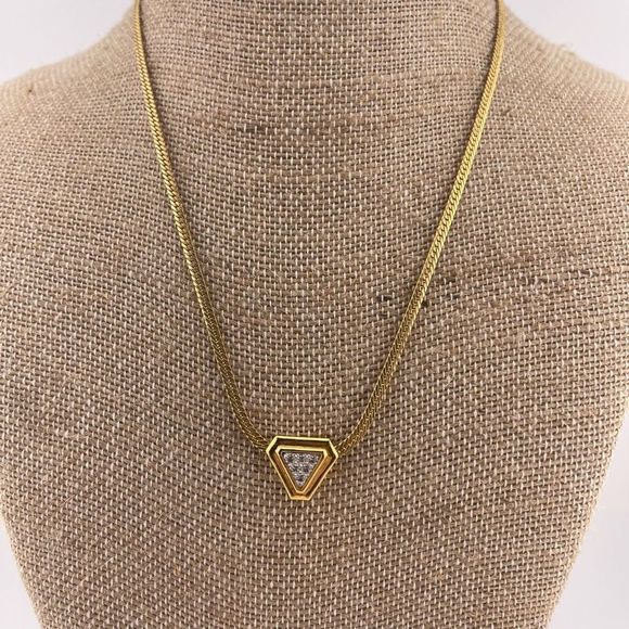 Avon | Jewelry | Vintageavon Trianglecz Pendant Gold Tone | Poshmark